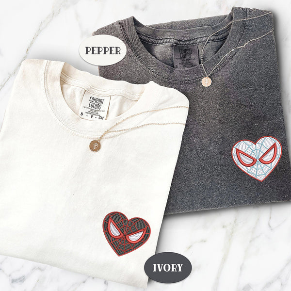 Custom Embroidered Spider Web T-shirts for Couples