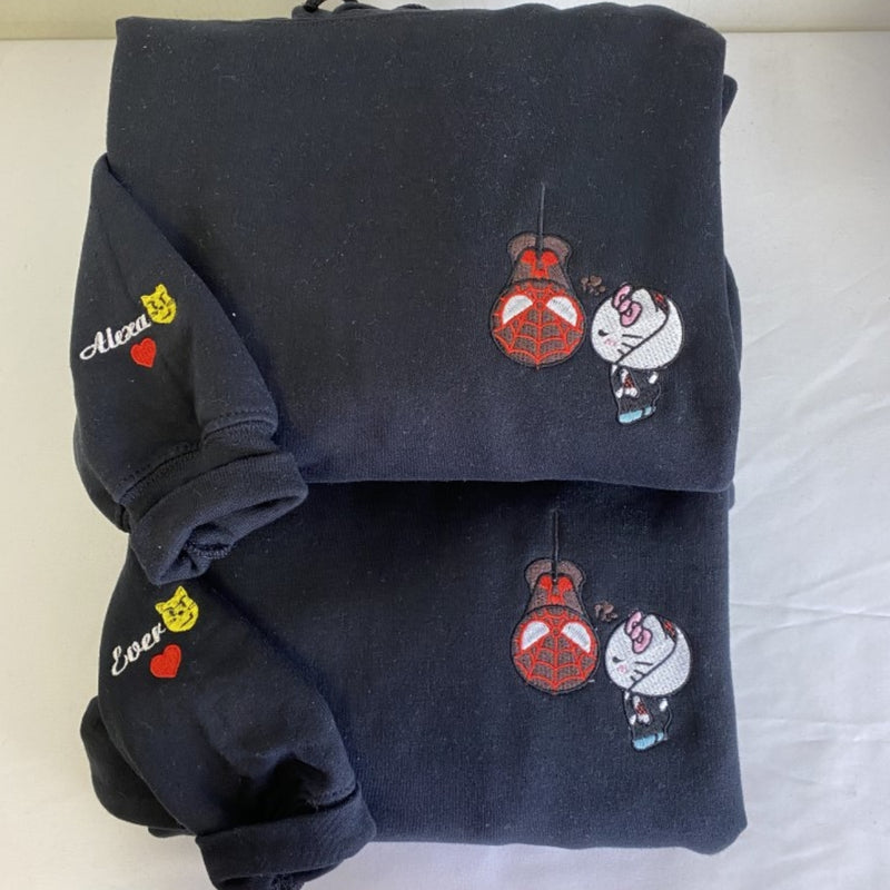 Matching Hoodies For Couples, Embroidered Matching Relationship Hoodie