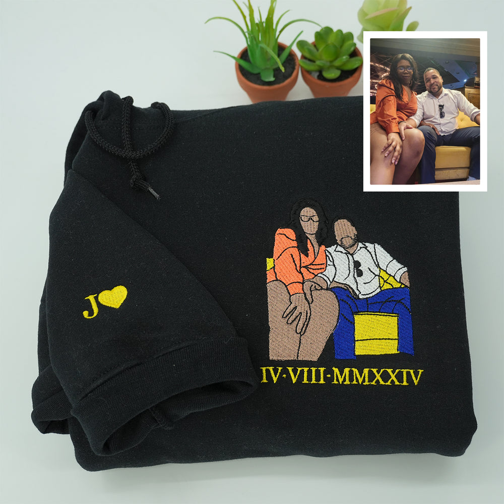 Matching Hoodies For Couples, Embroidered Matching Relationship Hoodie